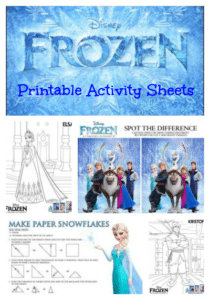 Disney's FROZEN Printable Activity Sheets - Jinxy Kids
