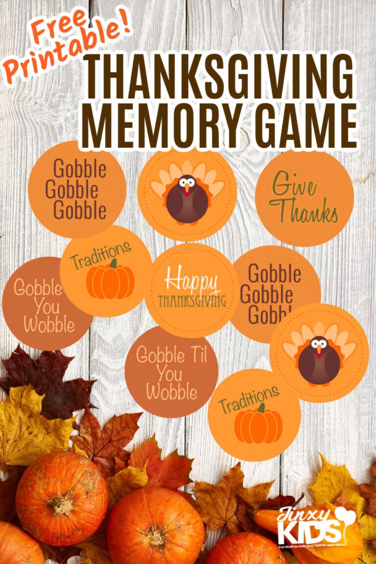 FREE Printable Thanksgiving Memory Game - Jinxy Kids