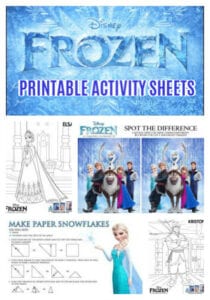 Disney's FROZEN Printable Activity Sheets - Jinxy Kids