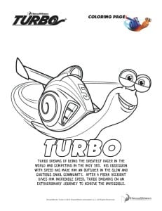 TURBO Printable Activity Sheets and Coloring Pages - Jinxy Kids