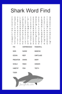 Shark Word Find Puzzle - Perfect for Shark Week! - Jinxy Kids