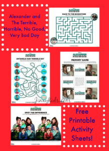 Printable Activity Sheets: ALEXANDER AND THE TERRIBLE, HORRIBLE, NO ...