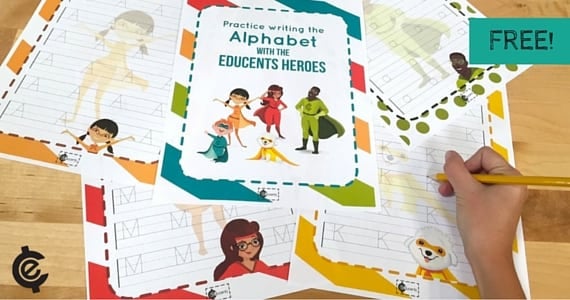 Hero-Themed Alphabet Handwriting Worksheets - FREE Printables - Jinxy Kids