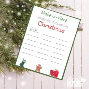 Christmas Make a Word Puzzle Printable - Jinxy Kids