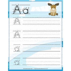 Printable Arctic Animals Handwriting Practice Worksheets - Jinxy Kids