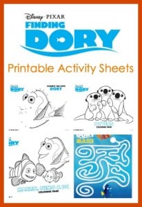 Finding Dory Printable Activity Sheets - Jinxy Kids