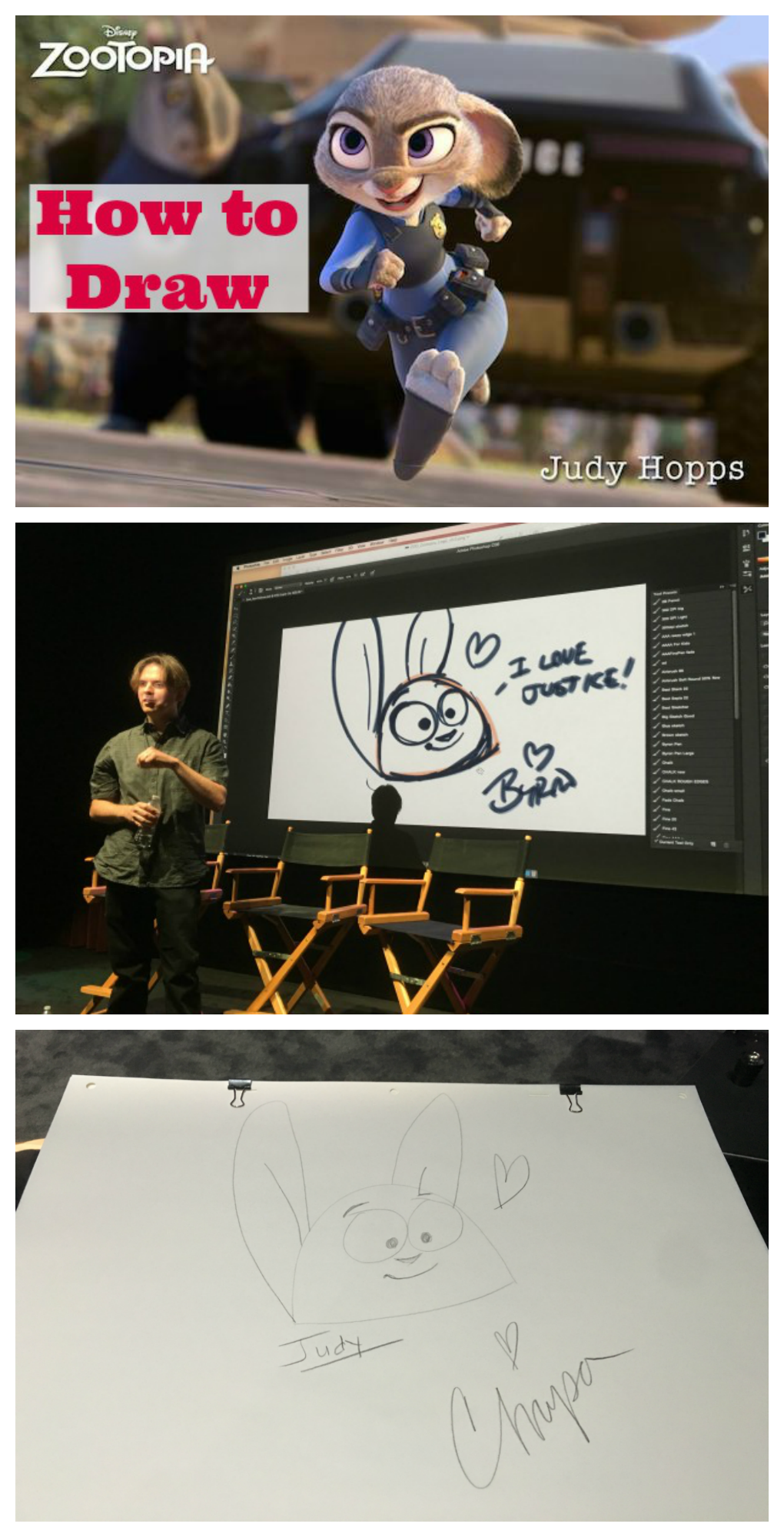 Learn How to Draw Judy Hopps - A Lesson with Zootopia Director Byron ...