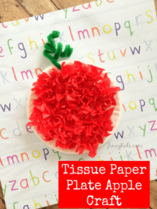 Tissue Paper Plate Apple Craft - Jinxy Kids