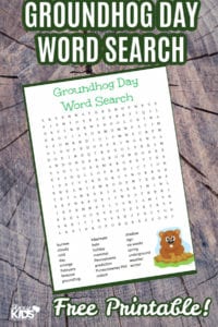 FREE Printable Groundhog Day Word Search Puzzle - Jinxy Kids