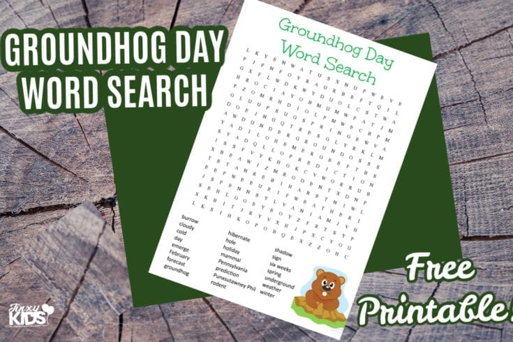 FREE Printable Groundhog Day Word Search Puzzle - Jinxy Kids