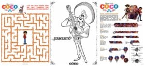 Disney Pixar's COCO Printable Activity Sheets - Jinxy Kids