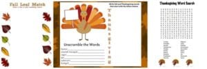 Printable Thanksgiving Word Search Puzzle - Jinxy Kids