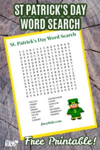 FREE Printable St Patricks Day Word Search Puzzle - Jinxy Kids