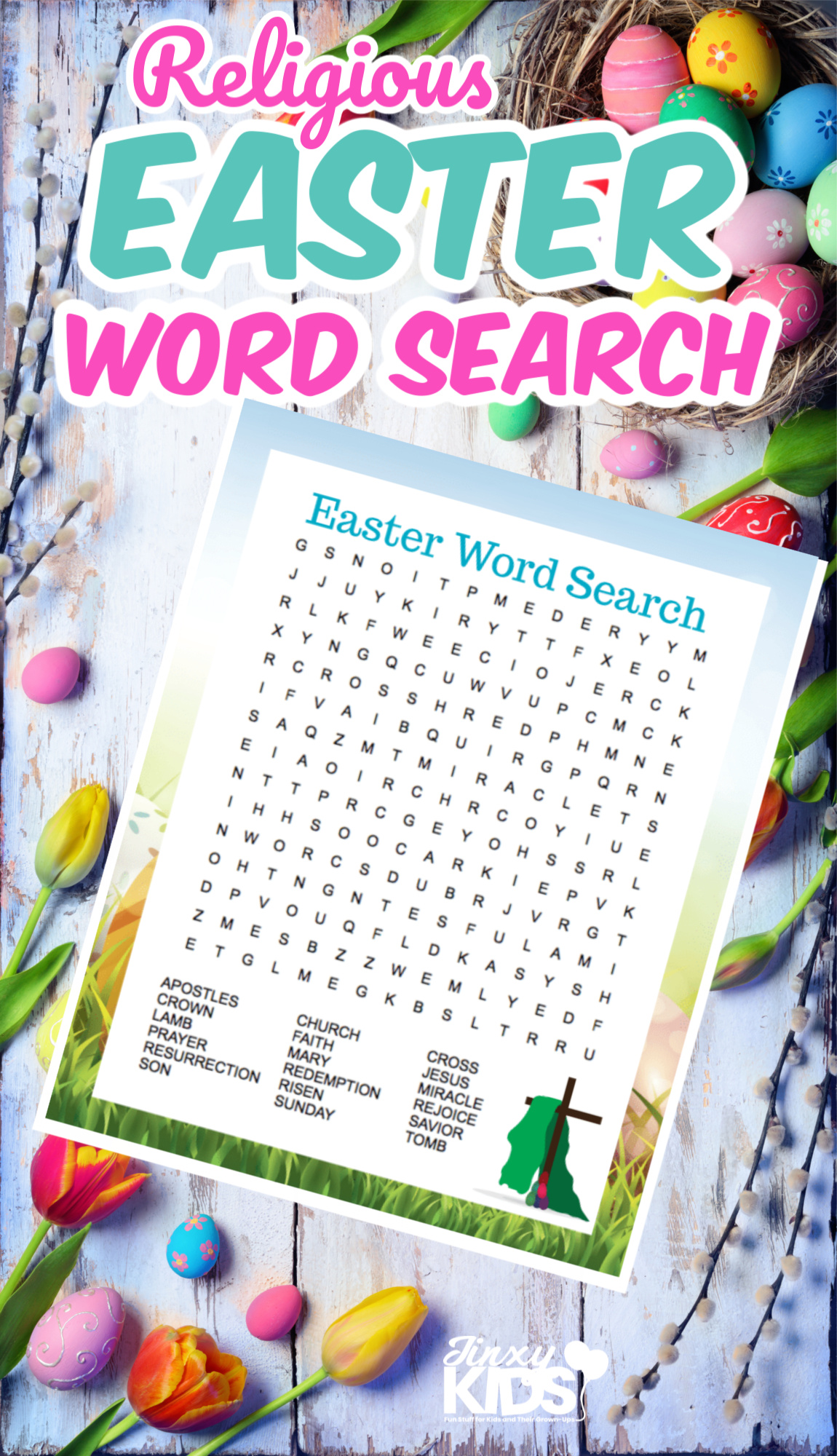 Printable Religious Easter Word Search Puzzle Jinxy Kids Pin On Bible 