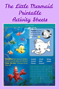 The Little Mermaid Printable Activity Sheets - Jinxy Kids