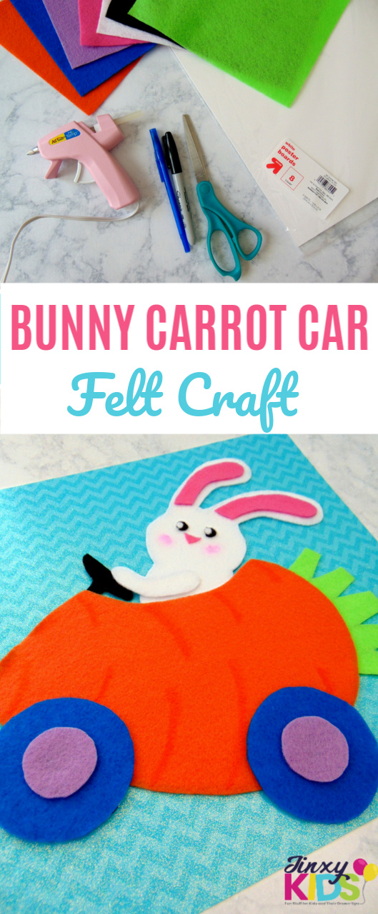 Felt Bunny Carrot Car Craft - Jinxy Kids
