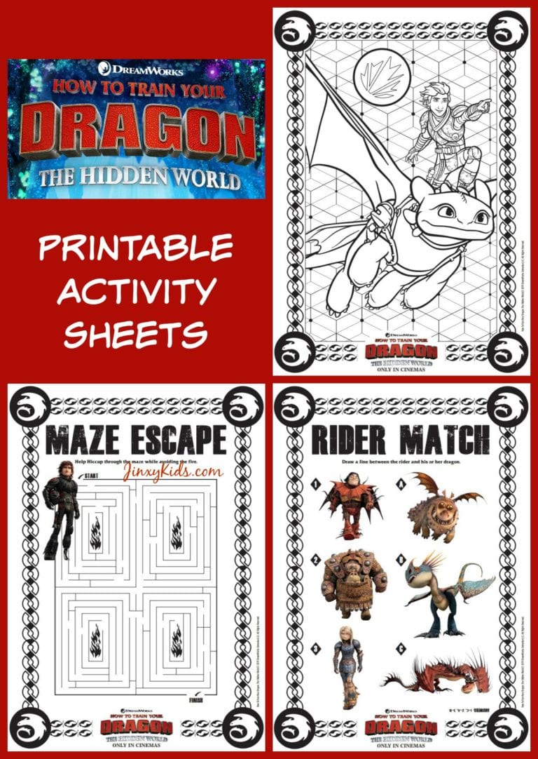 How to Train Your Dragon Printable Activity Sheets - Jinxy Kids