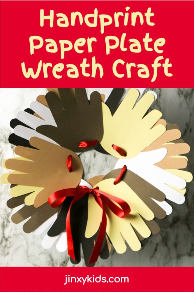 Handprint Paper Plate Wreath Craft for Kids - Jinxy Kids