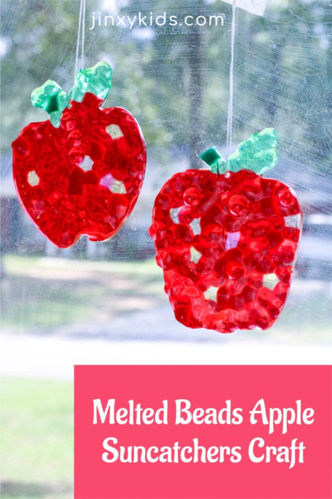 Melted Beads Suncatchers Craft - Make Cute Apples for Fall! - Jinxy Kids