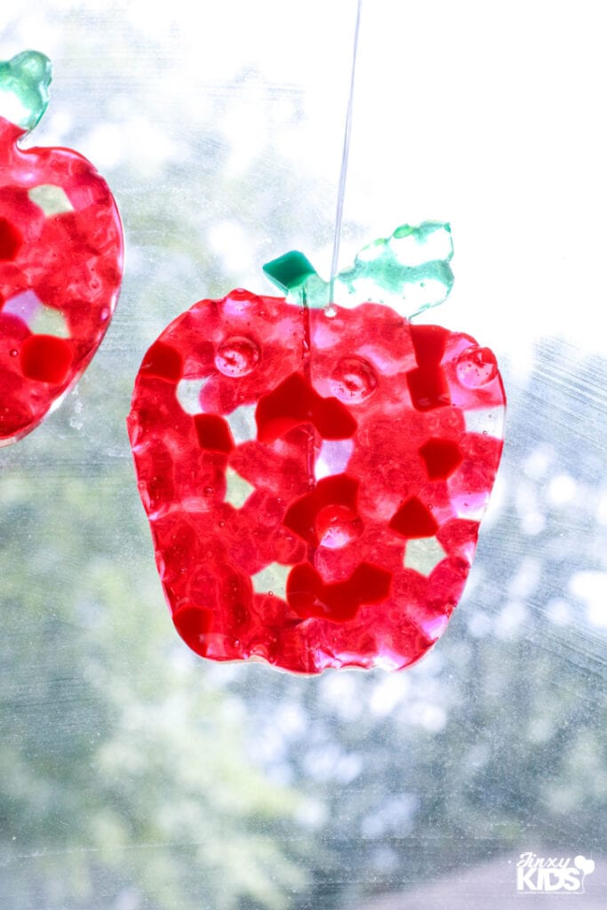 Melted Beads Suncatchers Craft - Make Cute Apples for Fall! - Jinxy Kids