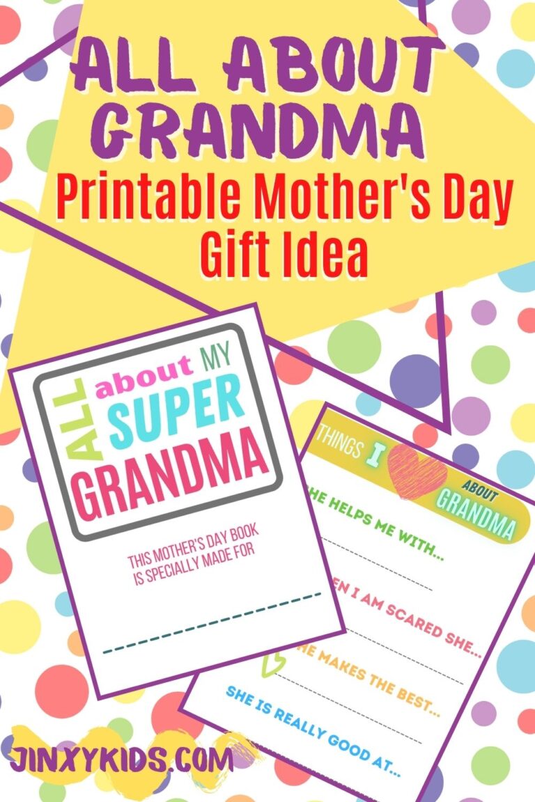 Free Printable Mother's Day Book for Grandma - Jinxy Kids