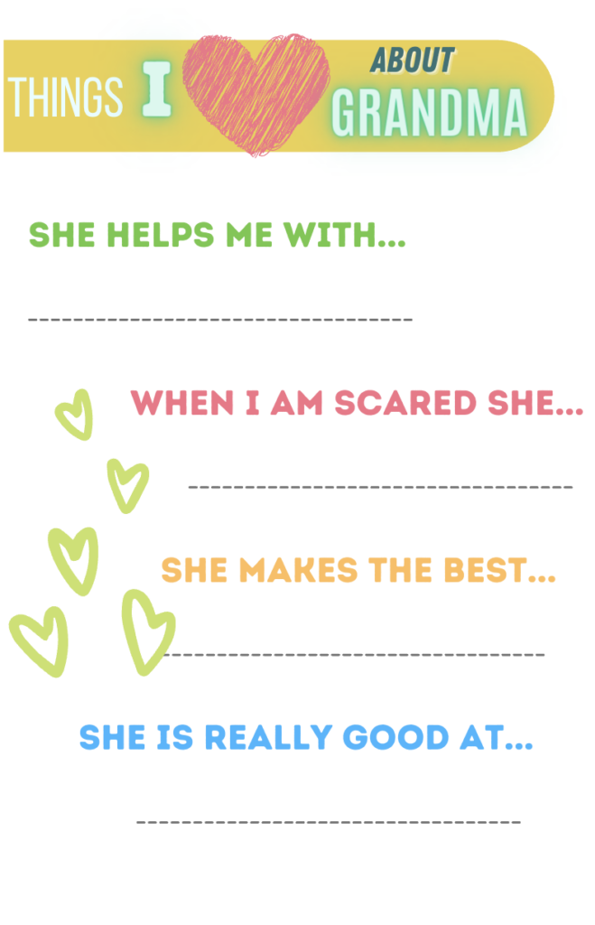 Free Printable Mother's Day Book for Grandma - Jinxy Kids