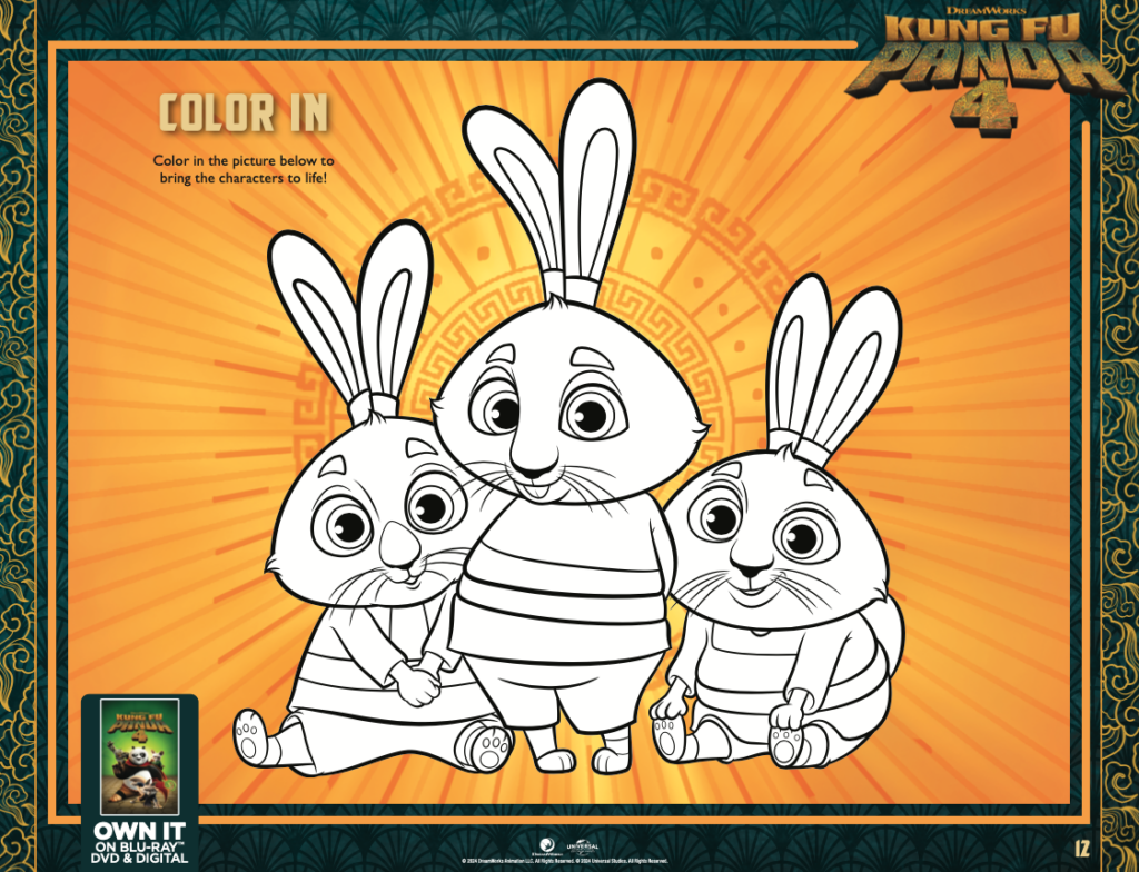 Kung Fu Panda 4 Printable Activity Sheets - Jinxy Kids